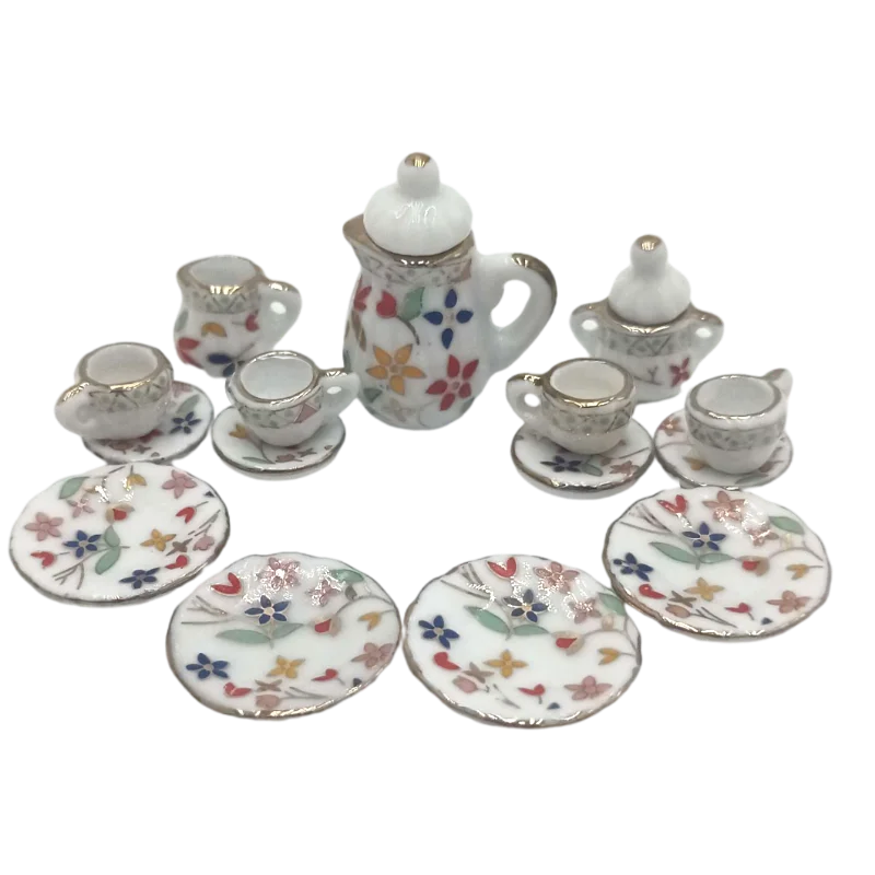 1/6 BJD Doll House Accessories Mini Desk Top China Tea Cup Bottle Set ...