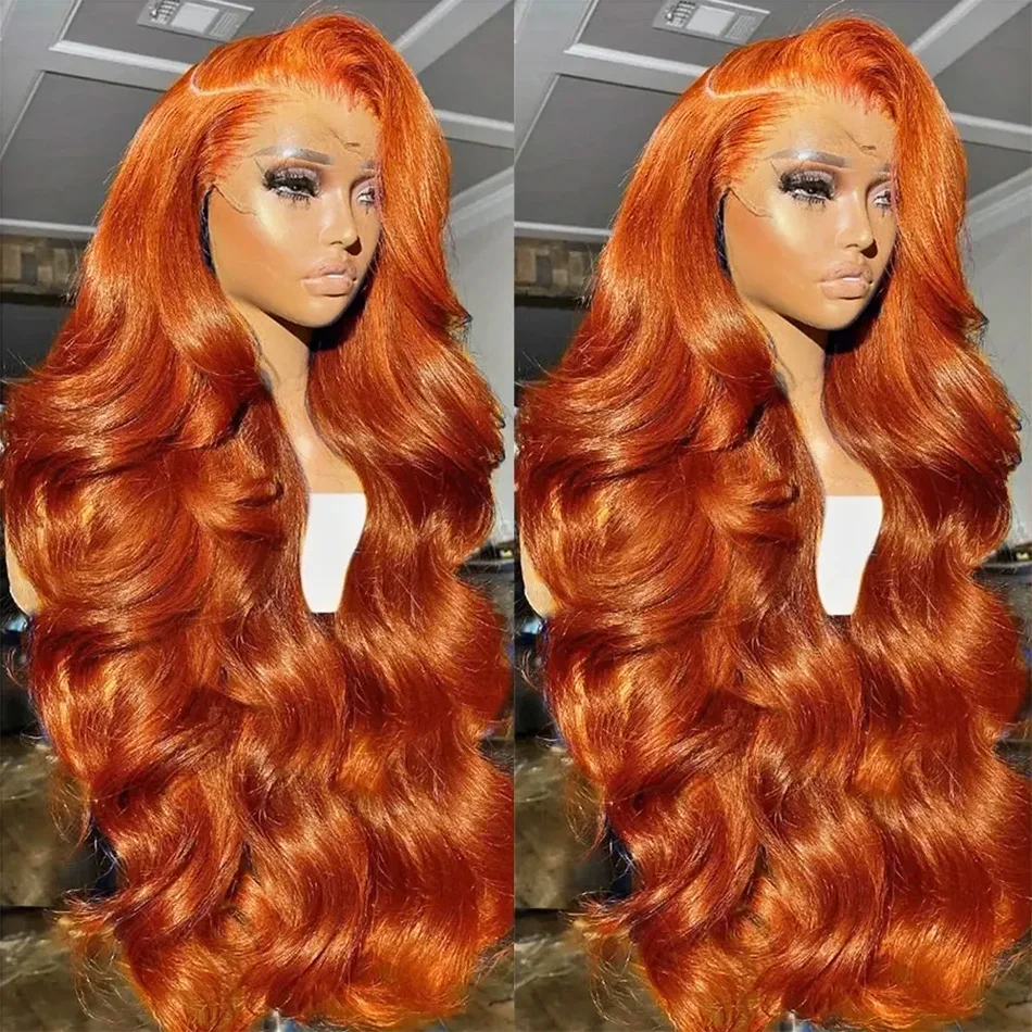250-Density-350-Orange-Ginger-Body-wave-13x4-HD-Lace-Frontal-Wig-Orange ...