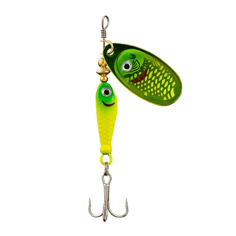 1 Pcs Rotating Spinner Fishing Lure Treble Hooks Wobblers Bass Fishing ...