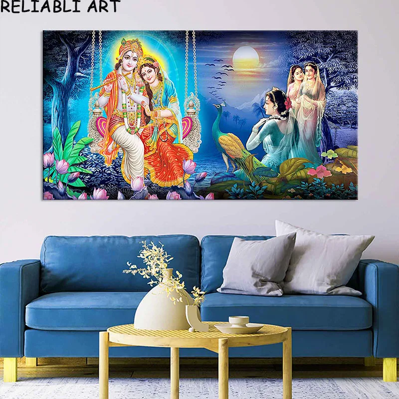 Modern Paintings Of Lord Krishna And Radha