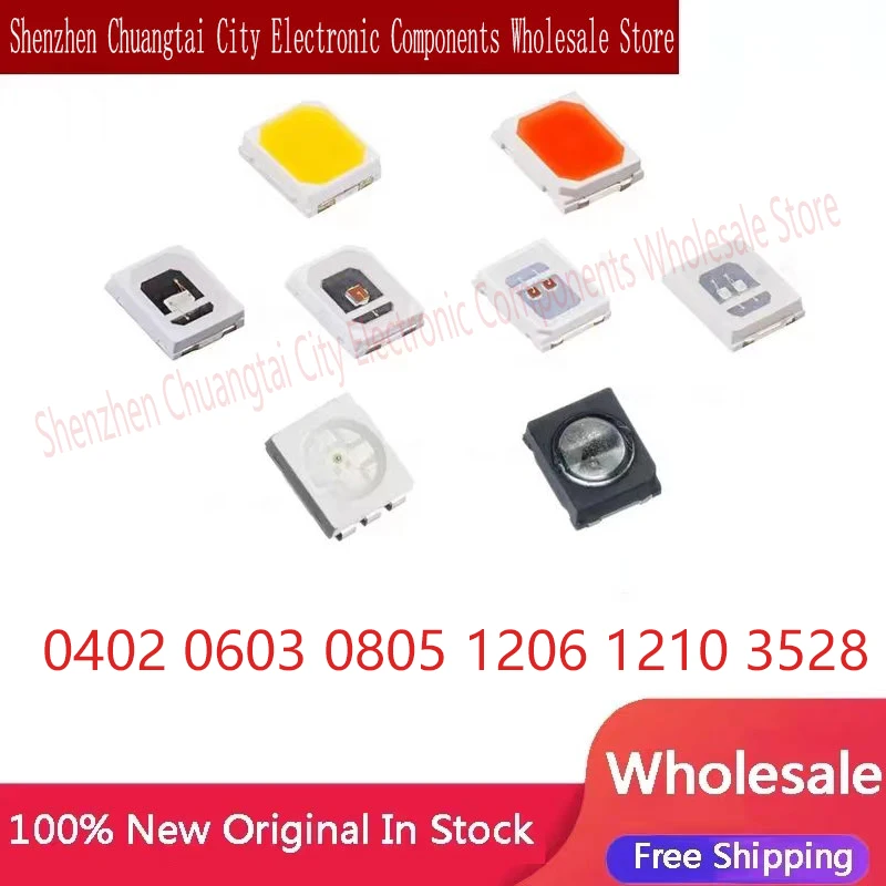 1Reel-0402-0603-0805-1206-1210-3528-SMD-LED-Diodes-light-Yellow-Red ...