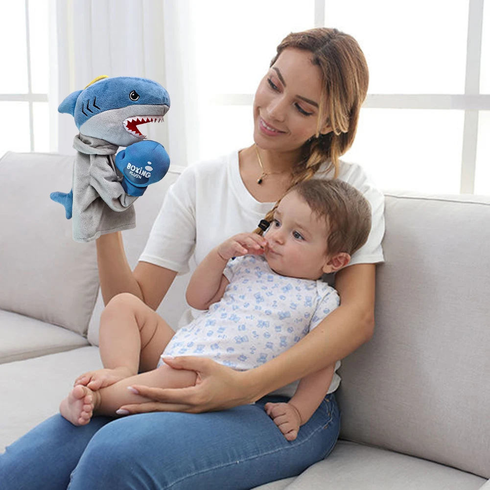 Hand-Puppets-for-Kids-Plush-Dinosaur-Hand-Puppet-with-Sounds-Boxing ...