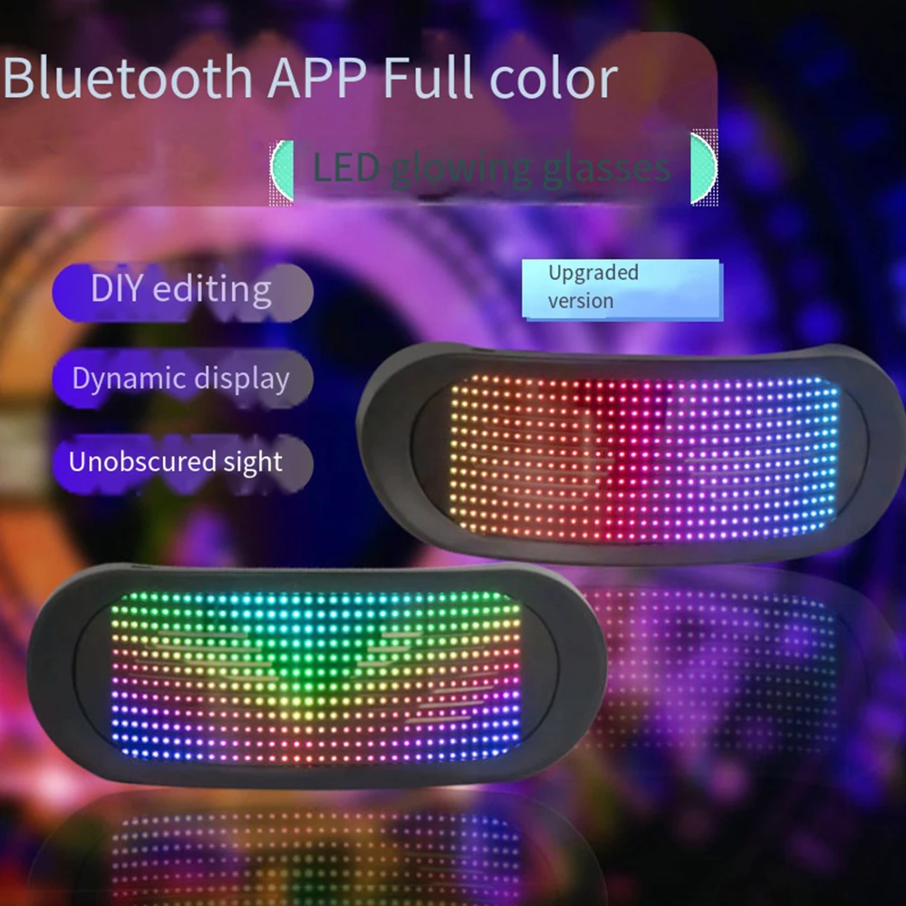 Led Eye Glasses Yoidesu LED Light Up Glasses – Bluetooth Programmable ...