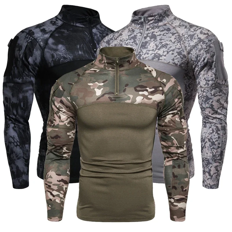 Men-Long-Sleeved-Camouflage-T-shirt-Casual-Tactical-Athletic-Shirt-Male ...
