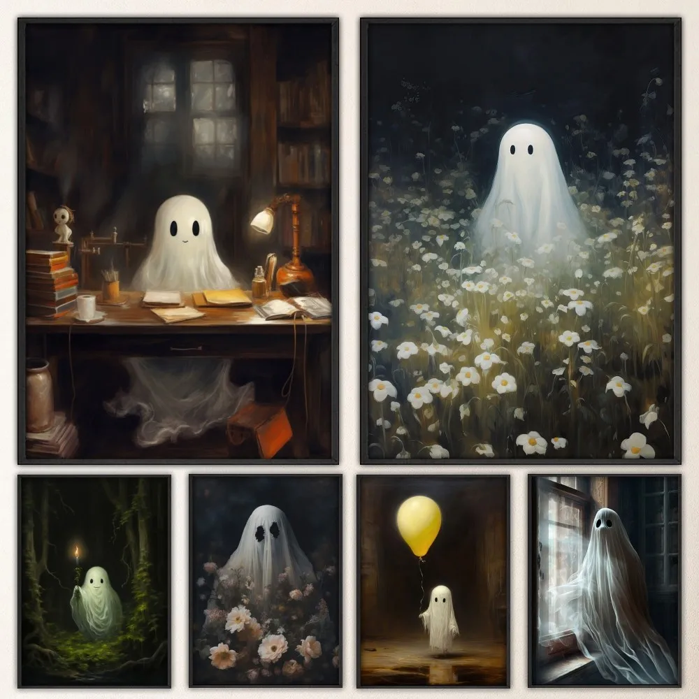 Ghost-HauntedManor-Halloween-Cute-Fancy-Poster-Wall-Sticker-for-Living ...