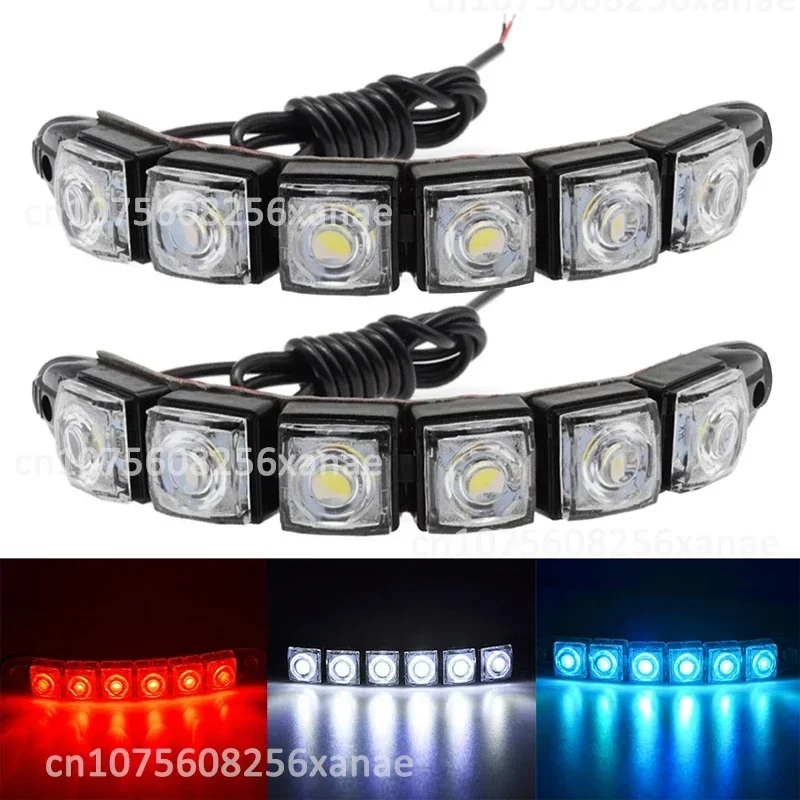 2Pcs Universal Car Led DRL Daytime Running Light Flexible 6SMD White ...