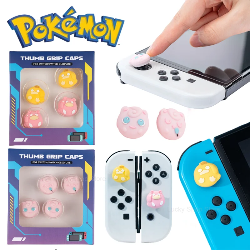 Funda-de-silicona-para-Thumb-Stick-de-Pok-mon-4-piezas-Psyduck ...