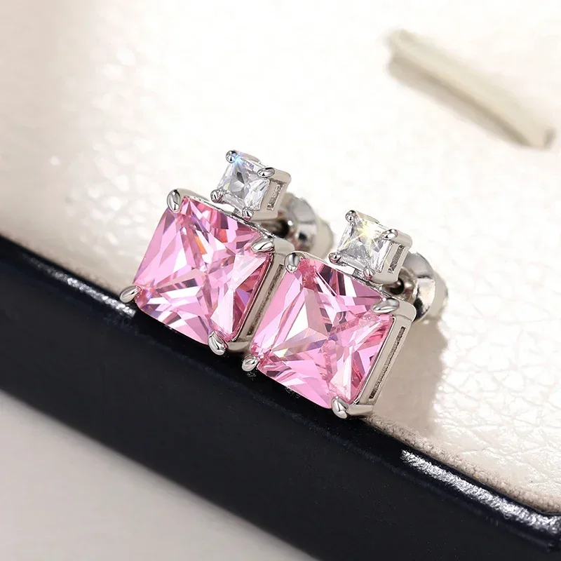 2026 Dainty Princess CZ Stud Earrings Set - Pink/Yellow Exquisite ...