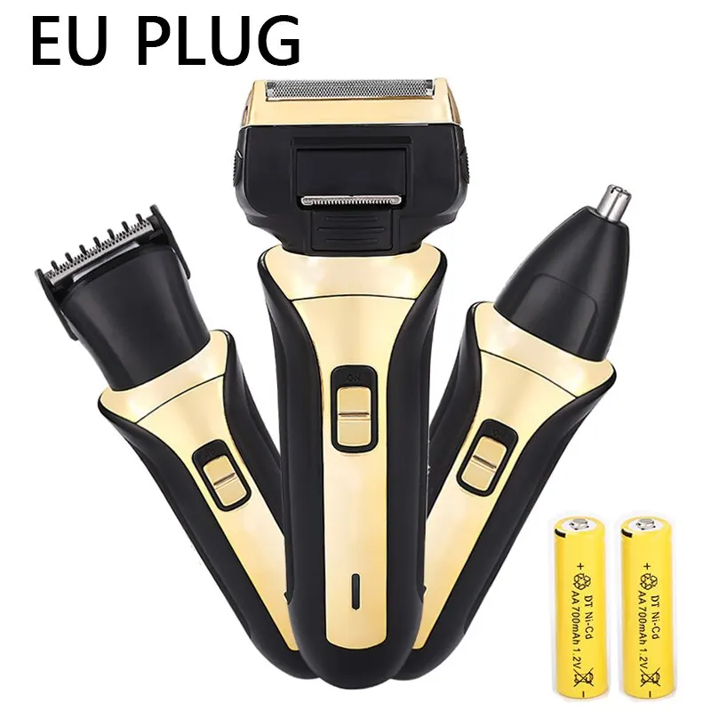 Kit de aseo 3 en 1, afeitadora eléctrica para hombres, recortadora de ...