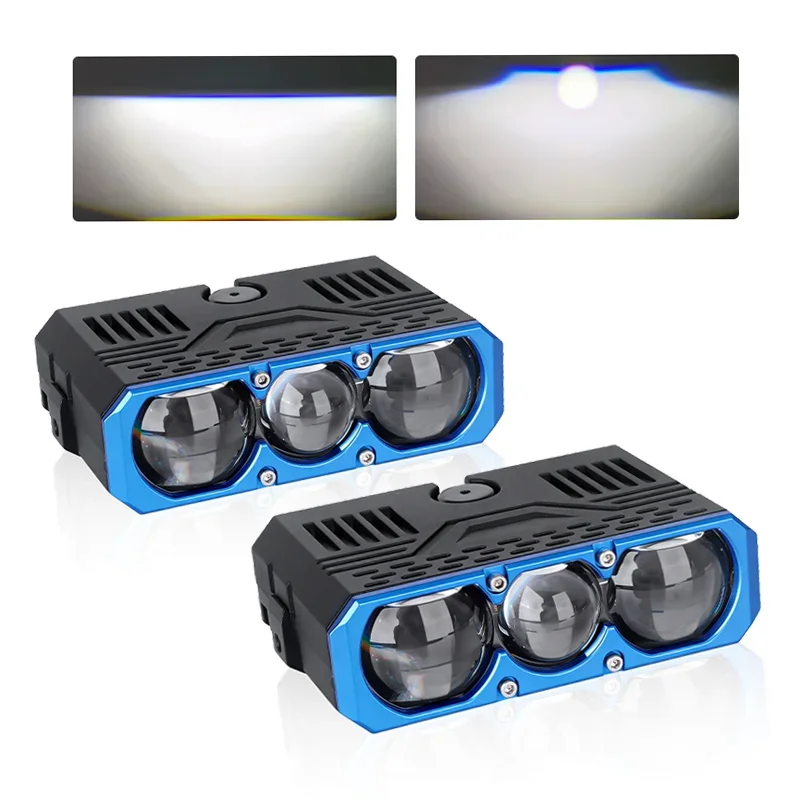 Car Grille LED Headlight Work Light Bumper Fog Lamps Projector Lens ...