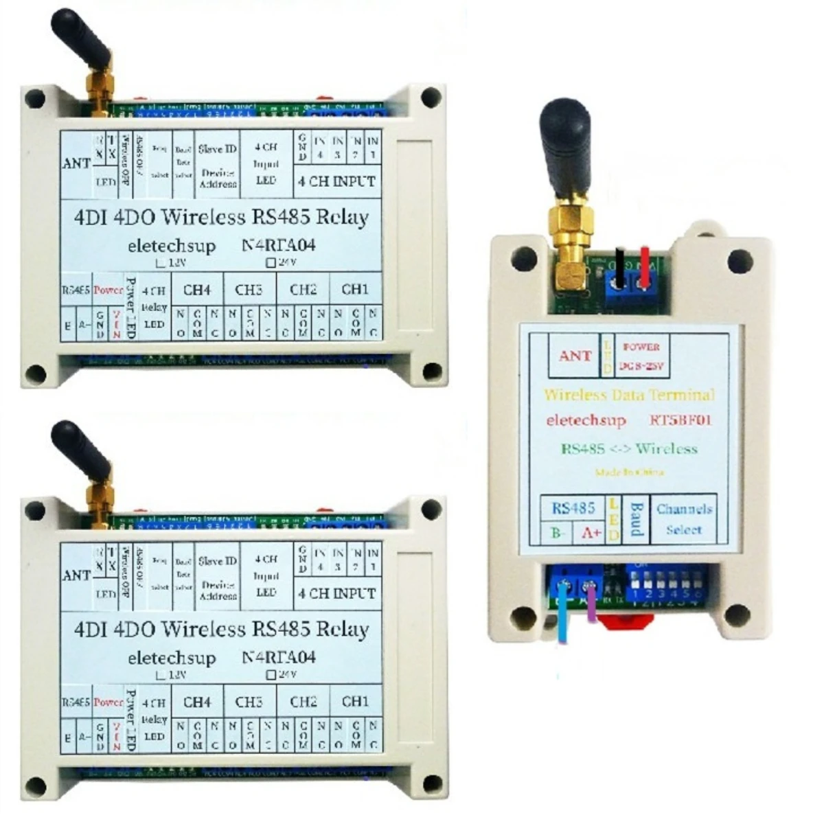 4DI-DO-433M-Wireless-RS485-Bus-Relay-Module-RF-Master-Slave-Networking ...