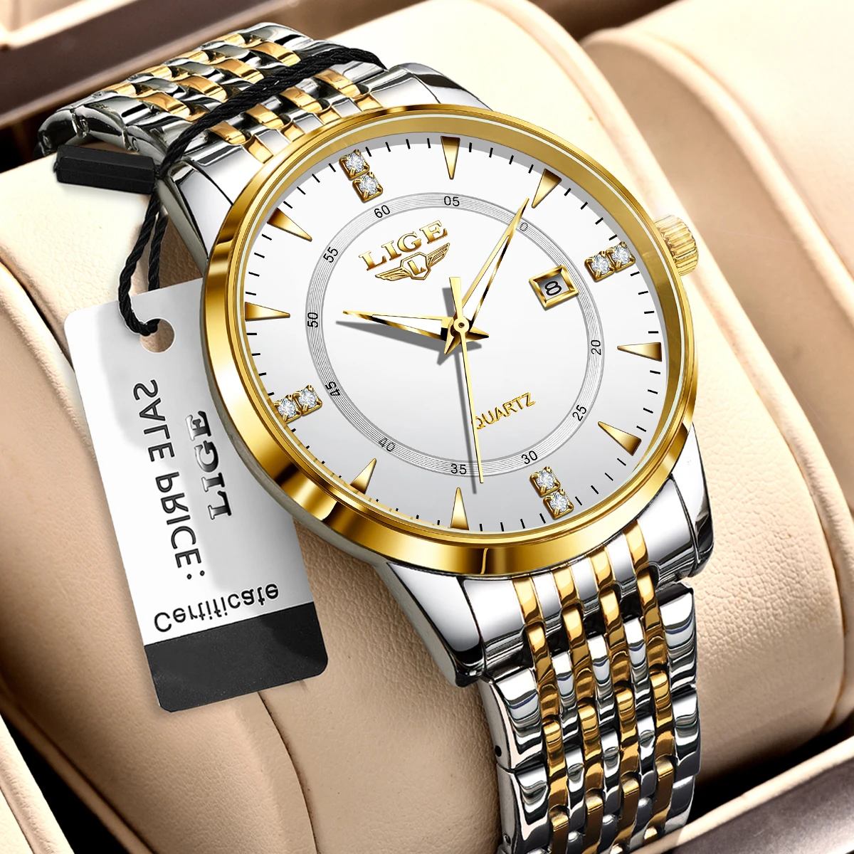 LIGE New Men Watch Luxury Men Watch Waterproof Luminous Stainless Steel ...
