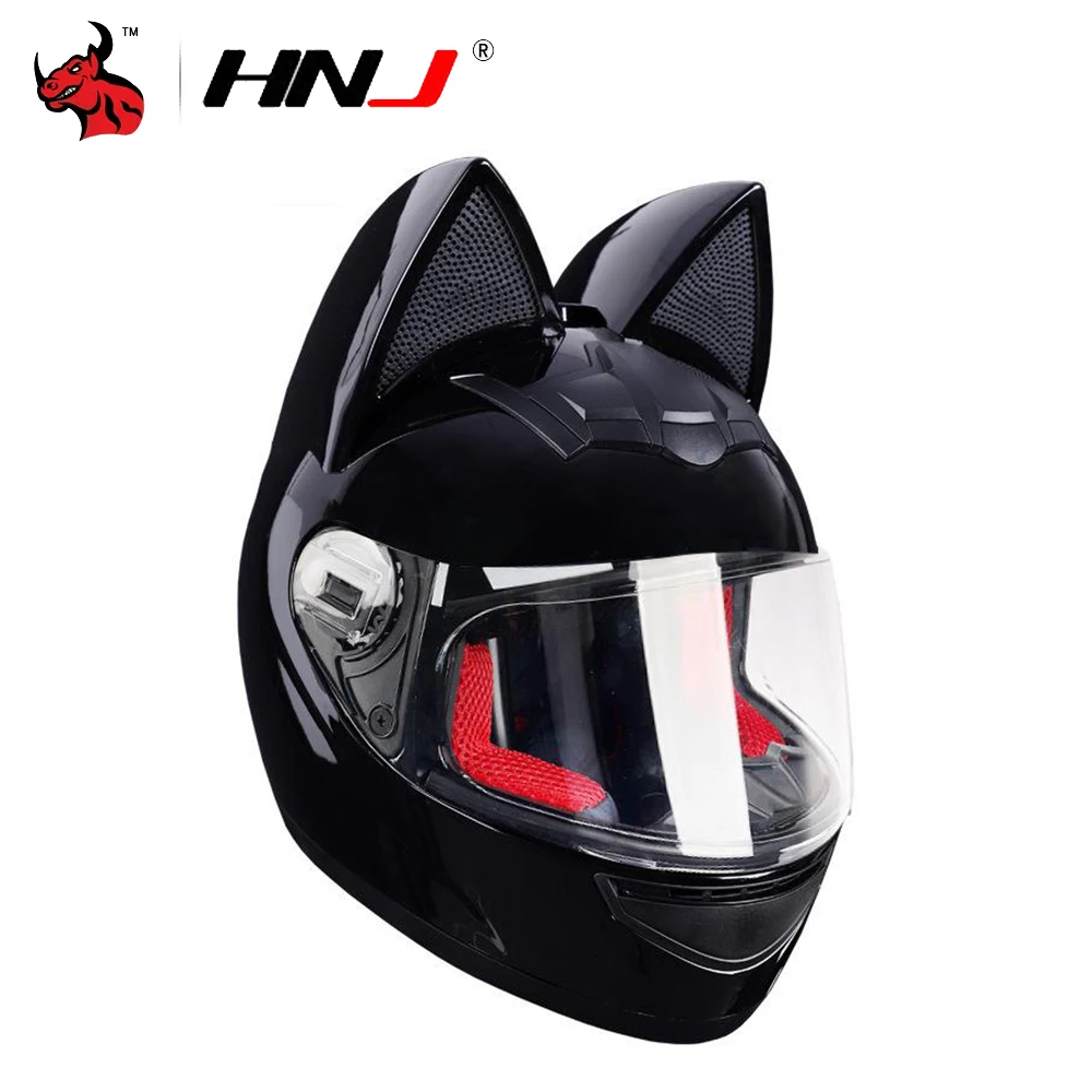 Women-Motorcycle-Helmet-Cute-Cat-Ears-Girlfriend-Gift-DOT-Approved ...