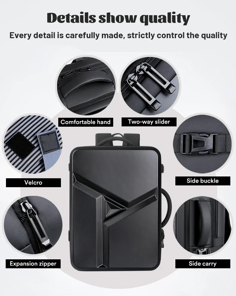 17.3”Hard Shell Backpack Men’s Business Laptop Backpack Thickened 50L ...