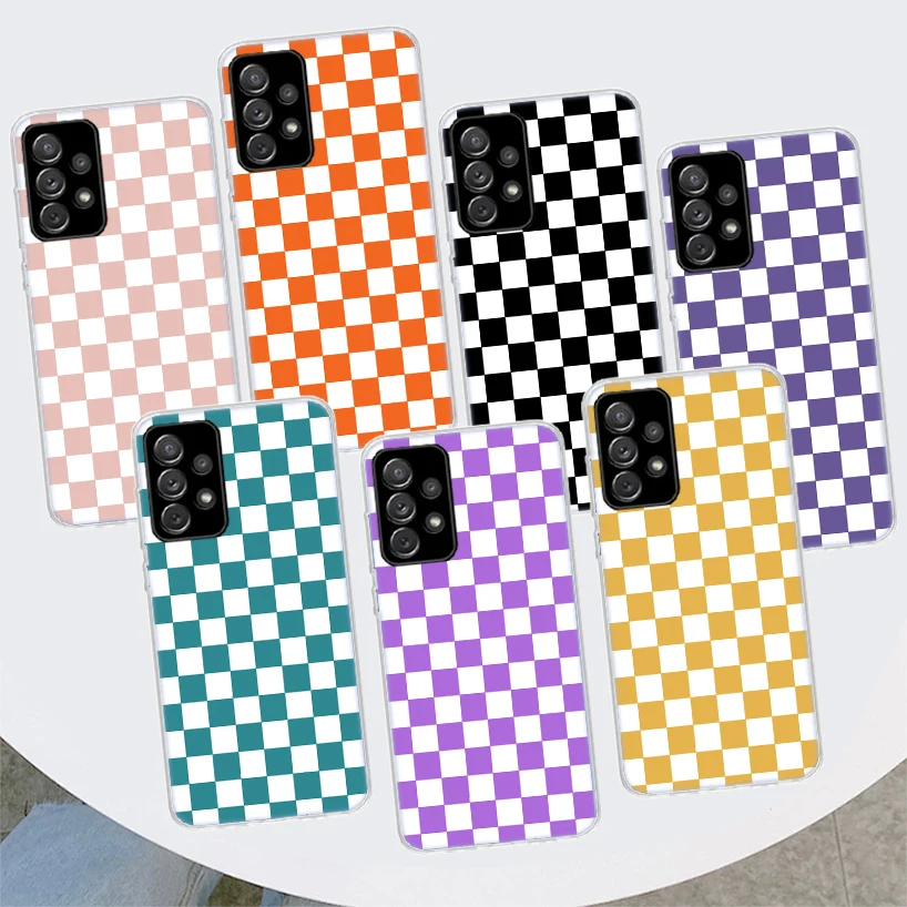 Retro Classic Chess Board Grid Phone Case For Samsung Galaxy A51 A71 ...