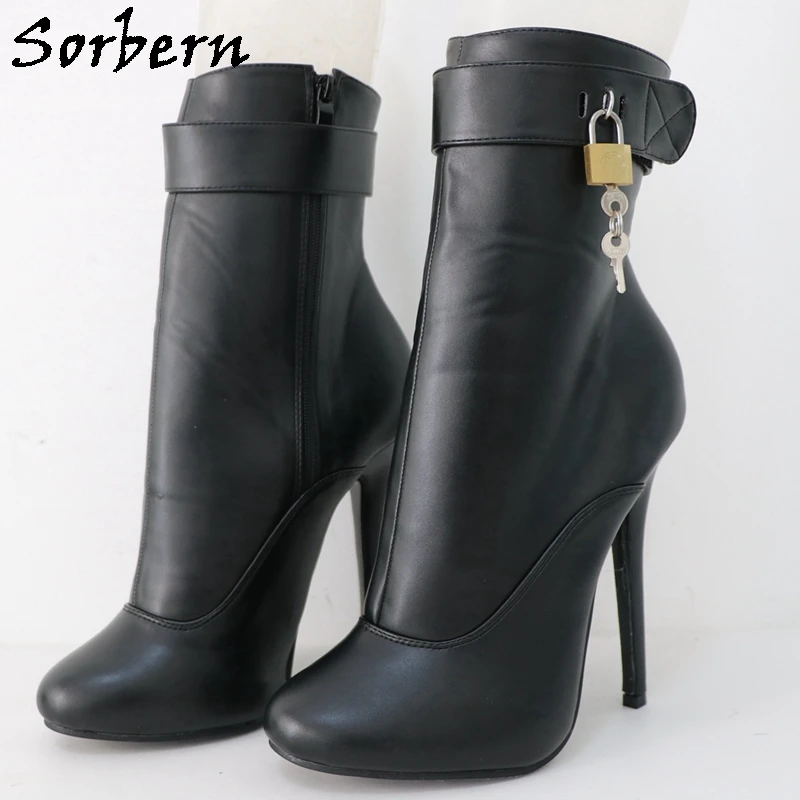 Sorbern-Retro-Round-Toe-Boots-Women-With-Locks-Ankle-High-Burlesque ...