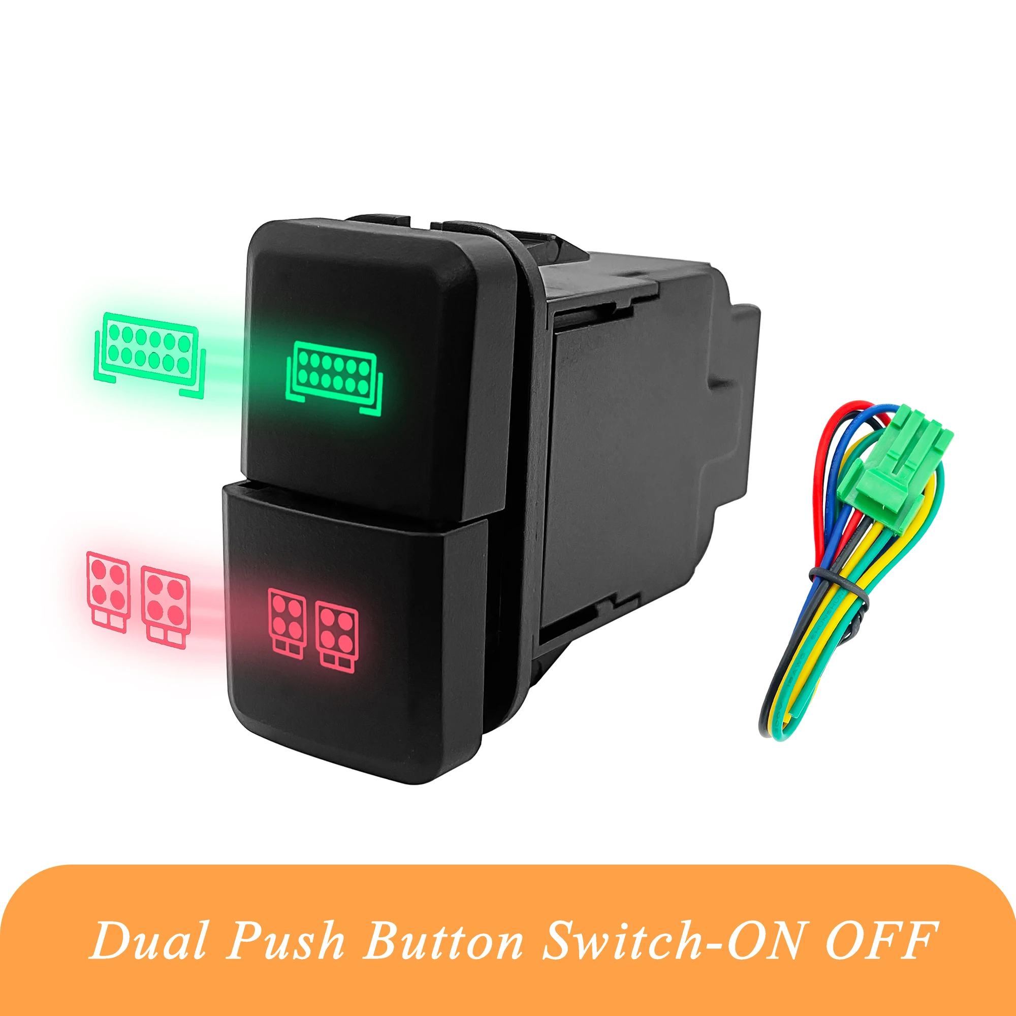 12v Dual Led Push Switch For Toyota Prado Hilux Landcruiser Led Light ...