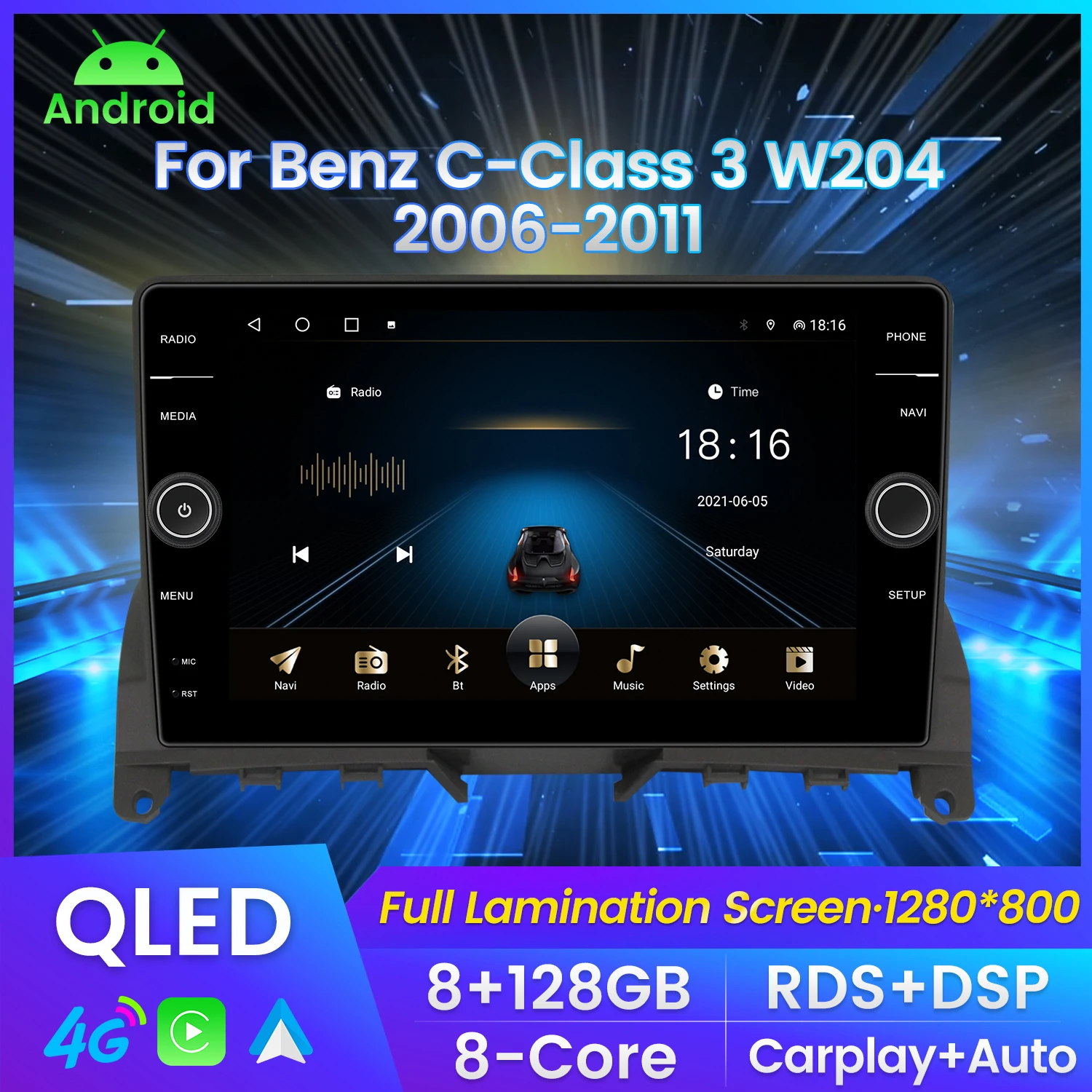 2Din Android11 Car Radio For Mercedes Benz C Class 3 W204 S204 2006 ...