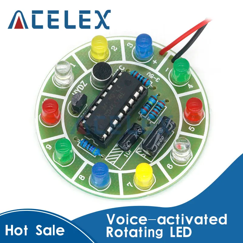 Fun-4017-Colorful-Voice-activated-Rotating-LED-Lights-Circuit-Board ...