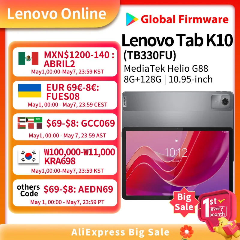 Lenovo-Global-Firmware-Original-Tab-Zhaoyang-K10-10-95-90Hz-400lits-MediaTek-Helio-G88 ...
