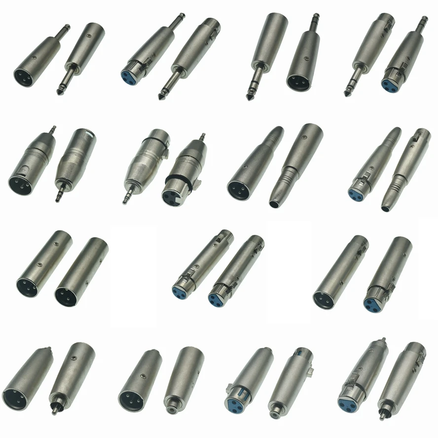 Conectores adaptadores de micrófono de Audio macho y hembra, 3 pines, XLR, 3 pines, macho y ...