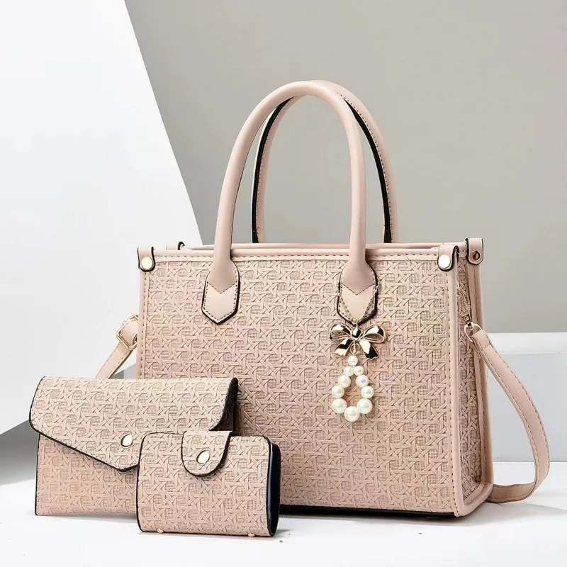 Fashion 3pcs Women's Tote Bag Design Retro Style Large Capacity PU ...