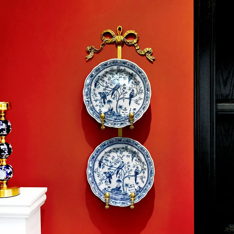 Brass-Wall-Plate-Holder-Rack-Luxury-Copper-Plate-Display-Rack-Home ...