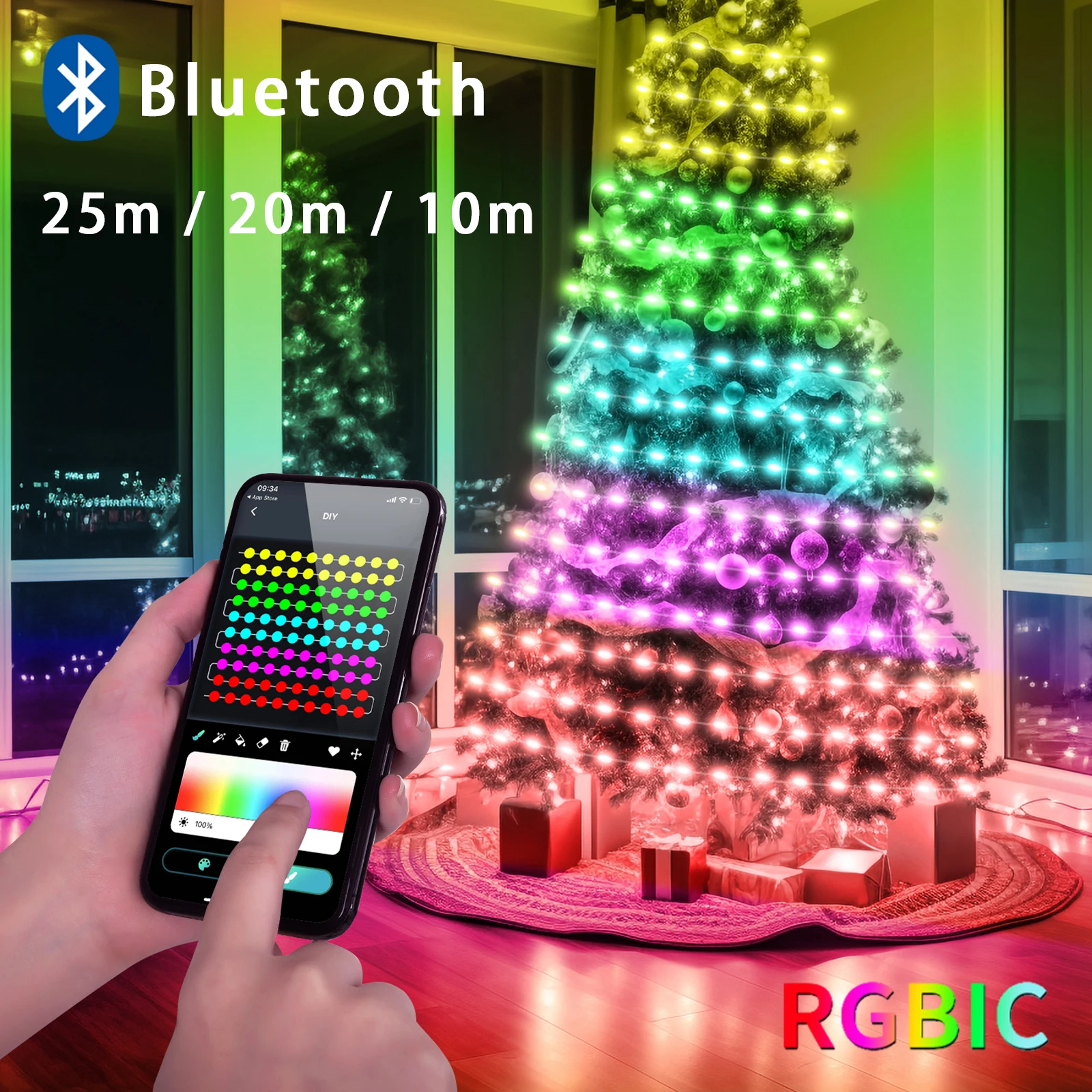 5V-Usb-Rgbic-Fee-String-Licht-25-20-10M-Kerstverlichting-Met-Bluetooth ...