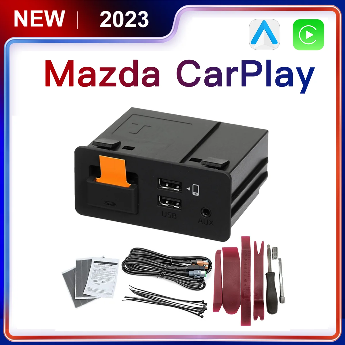 New Upgrade Apple CarPlay Android Auto USB Hub Adapter for Mazda 2 3 6 ...