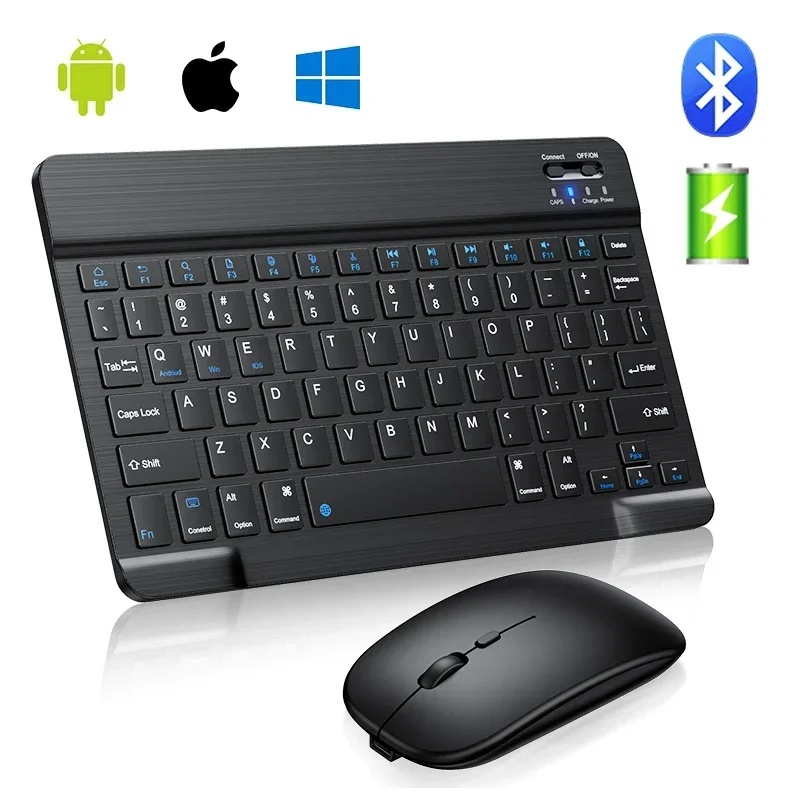 Kit-de-Teclado-e-Mouse-sem-Fio-Bluetooth-Mini-Teclado-para-Tablet-iPad ...