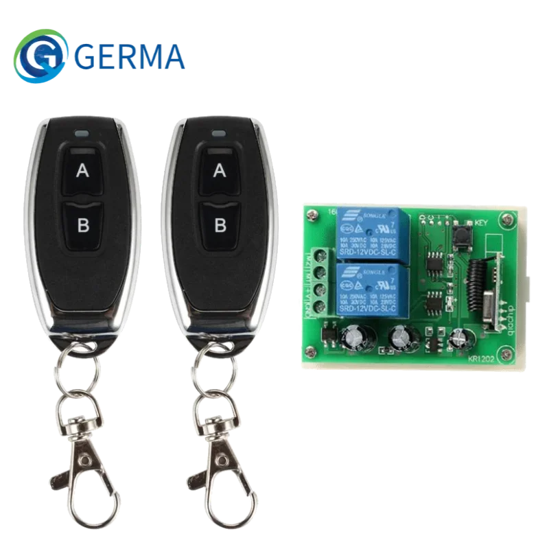 GERMA 2 CH RF 433 Mhz Remote Transmitter + 433Mhz Wireless Remote ...
