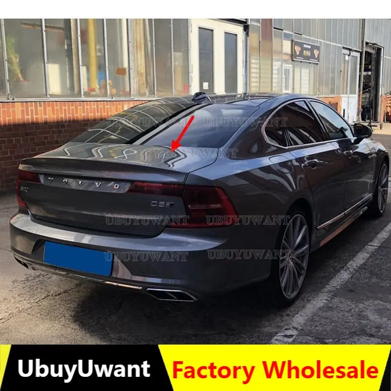 For Volvo S90 2017 2018 2019 2020 Abs Exterior Rear Spoiler Tail Trunk Boot Wing Decoration Car ...