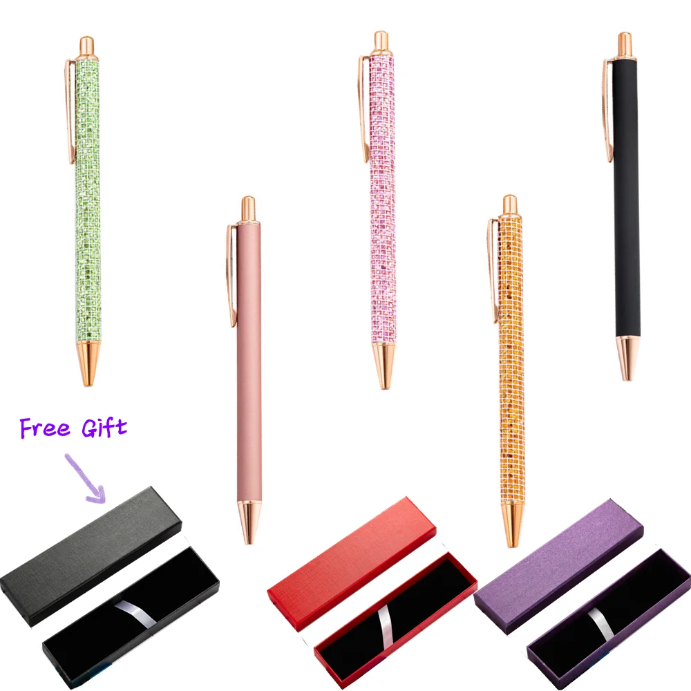 1Pcs-Creative-New-Glitter-Metal-Sequin-Crystal-Pen-With-1-Pcs-Gift-Box ...