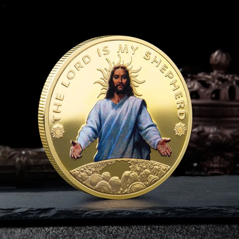 Jesus-Commemorative-Coin-Christ-Metal-Medallion-Gold-Plated-silver-coin ...