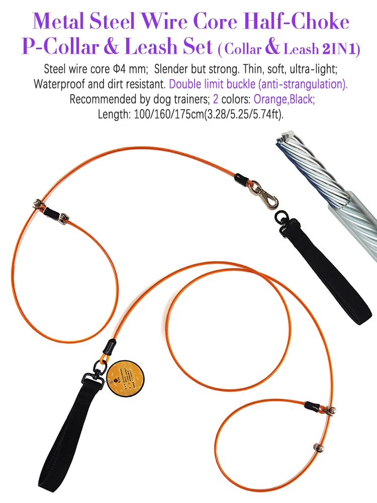 Metal-Pet-Dog-Half-Choke-Leash-Collar-Training-Strap-Harnesses ...