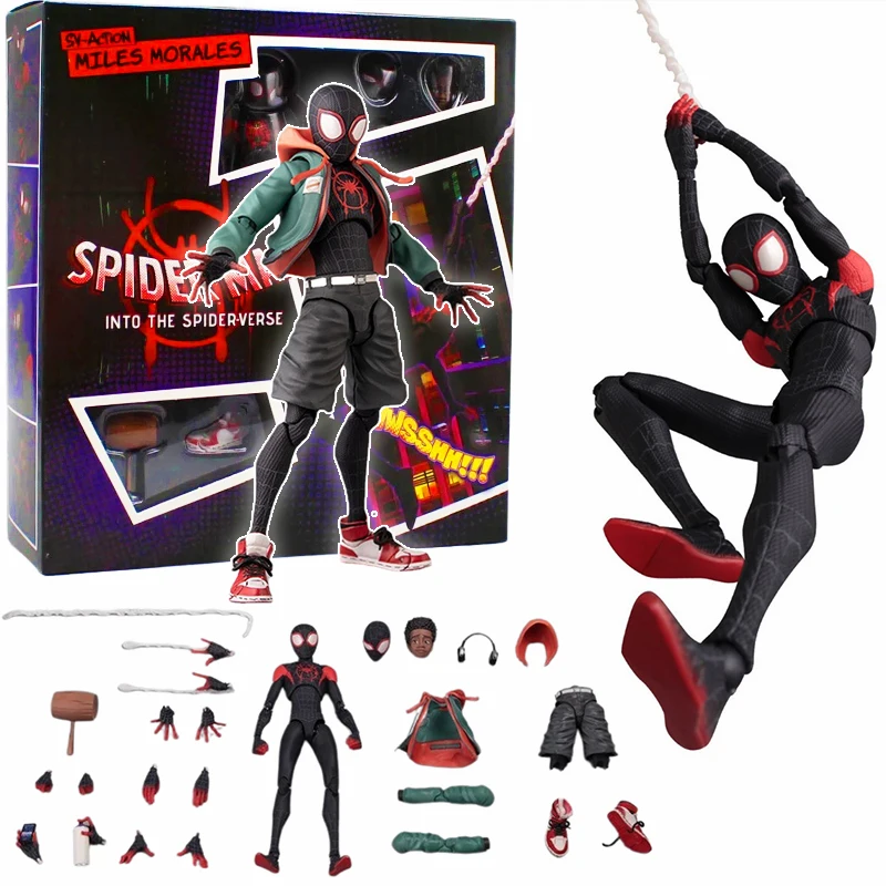 SHF-Sentinel-Sv-Spiderman-Miles-Morales-Action-Figure-Model-Spider-Man ...