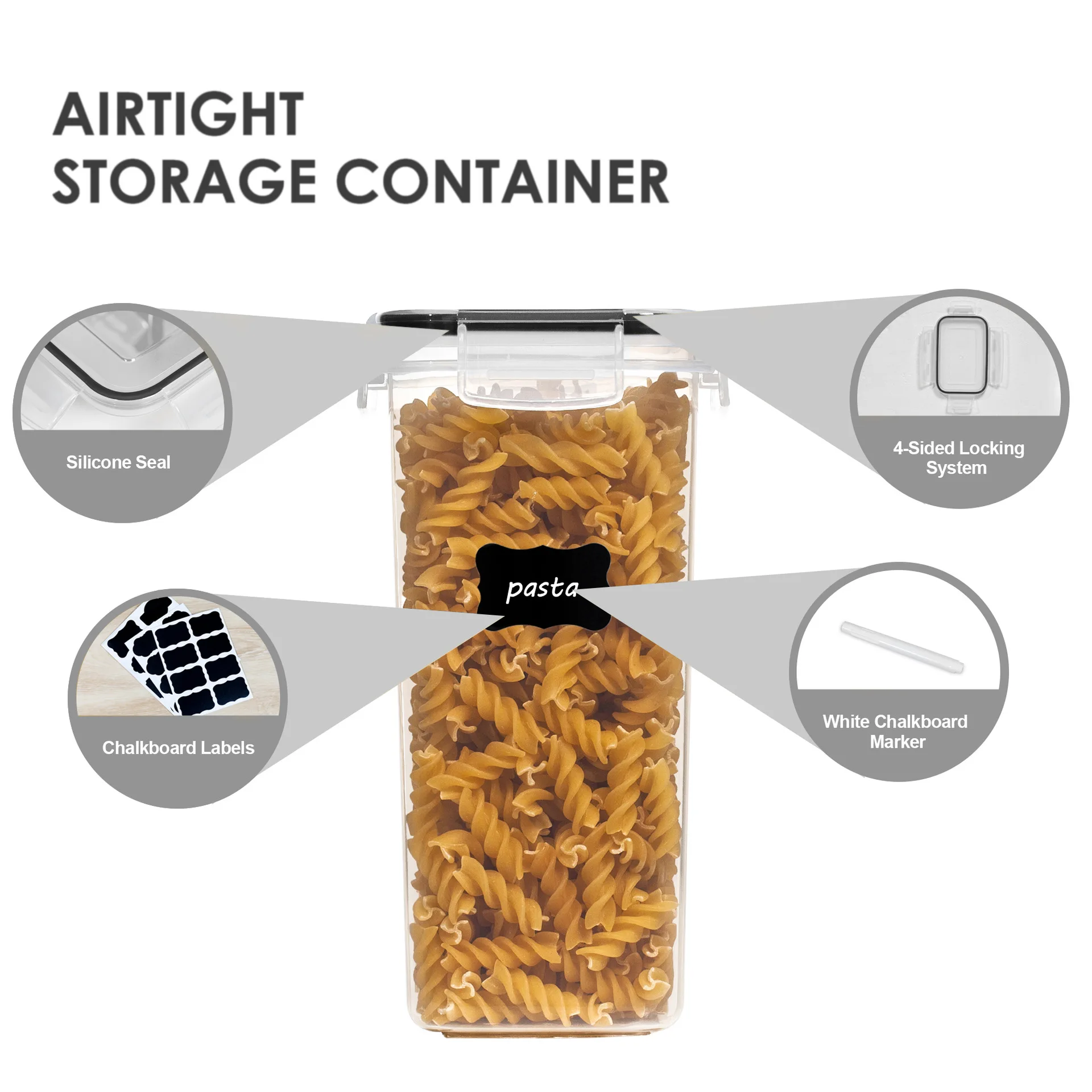 7/14/24Pcs Set Kitchen Organizer and Storage Container Transparent Food ...
