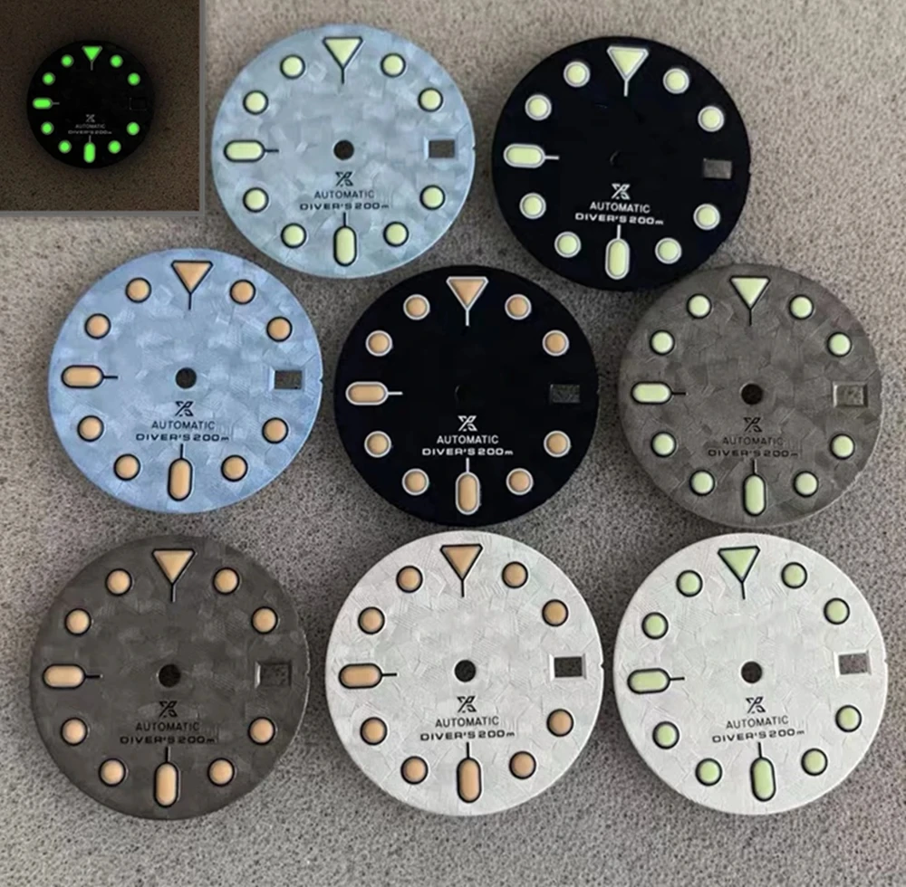 28.5mm Watch Dial Green Luminous Checkered Pattern Style Dial For ...