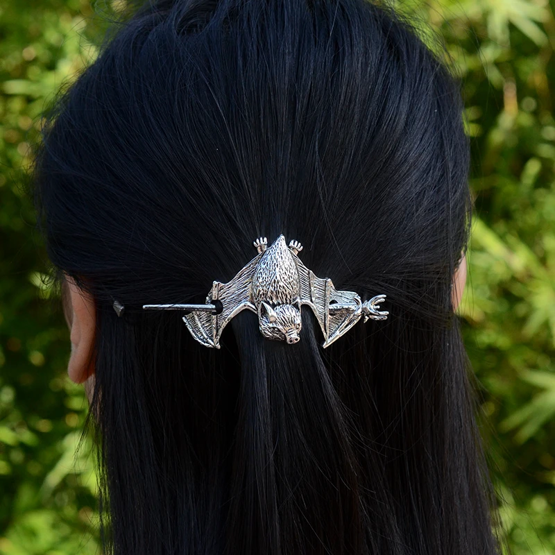 Witch-Bat-Hairstick-Black-Gothic-Barrette-Pagan-Vampire-Bat-Animal ...