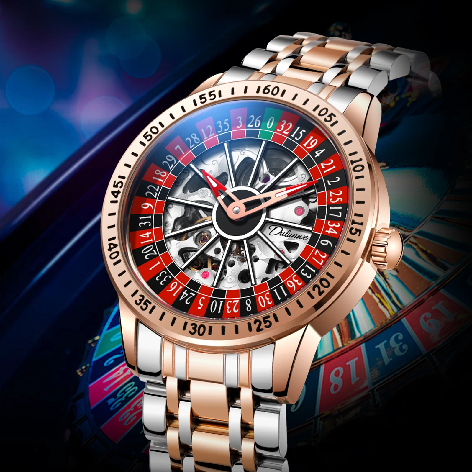 DULUNWE Watch for Men Top Brands Spinning Roulette Automatic Watch ...