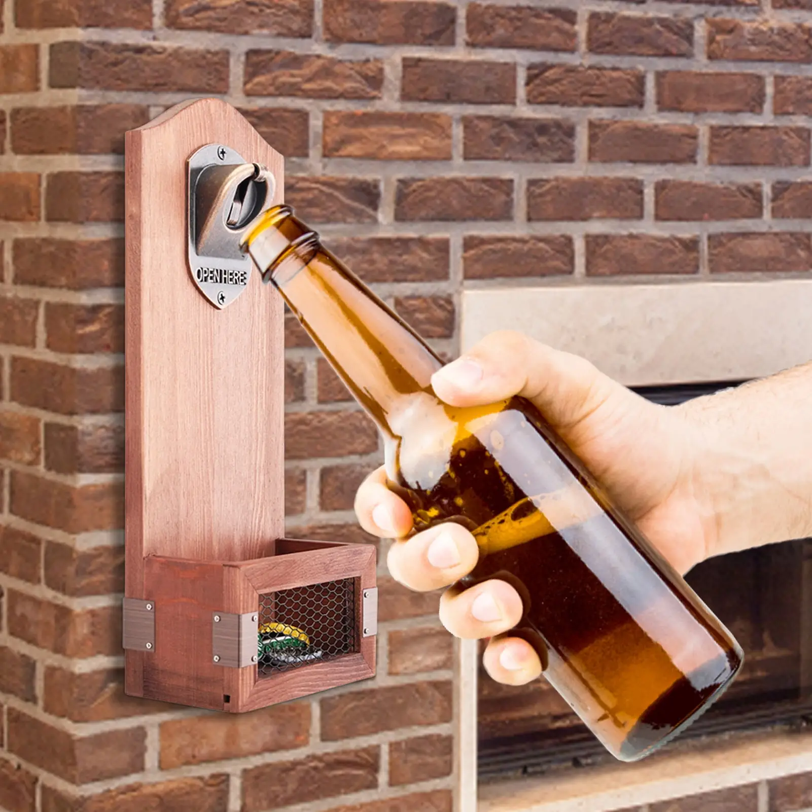 Abrebotellas-de-madera-montado-en-la-pared-abridor-de-botellas-de-cerveza-vino-bebida-accesorios ...