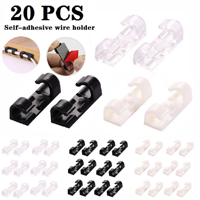 5/16/20/ Pcs Cable Clips Organizer Drop Wire Holder Cord Management ...