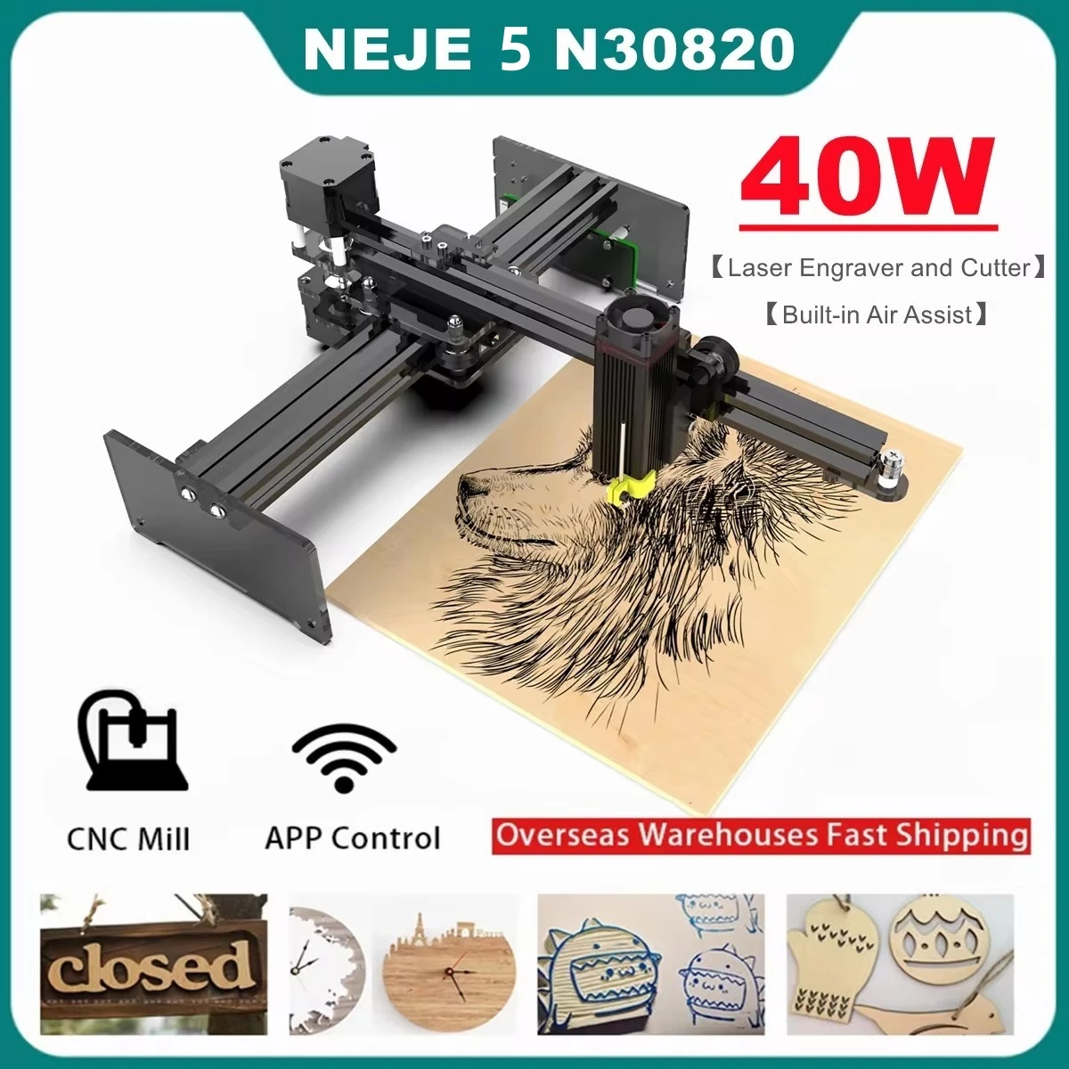 NEJE-5-N30820-40W-Mini-CNC-Laser-Engraver-Desktop-Engraving-Machine ...