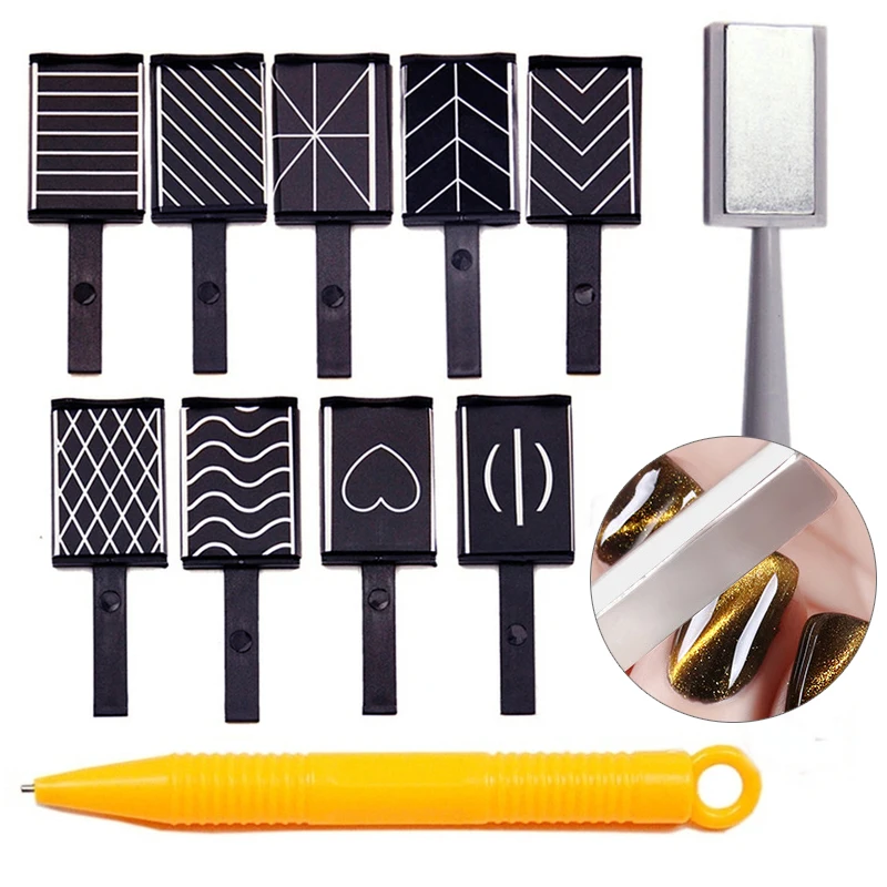 Set of 11 Pcs Nail Art Tools Cat Eye Magnetic Rod Powerful Magnet ...