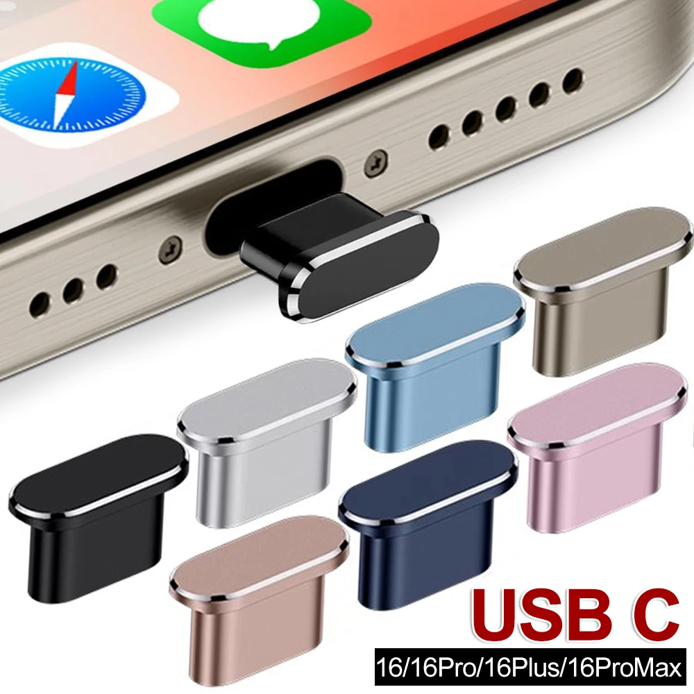 Tapones antipolvo de Metal para teléfono, tapa protectora de puerto de ...
