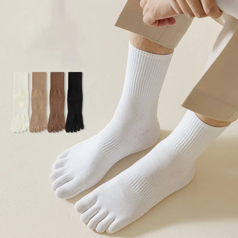 Toe-Socks-Men-Cotton-Five-Finger-Socks-For-Men-Boy-Solid-Compression ...