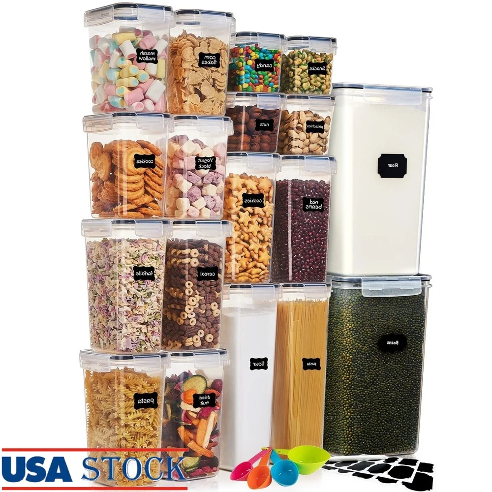 Airtight Food Storage Containers Set 18 Packs BPA-Free Plastic Canister ...