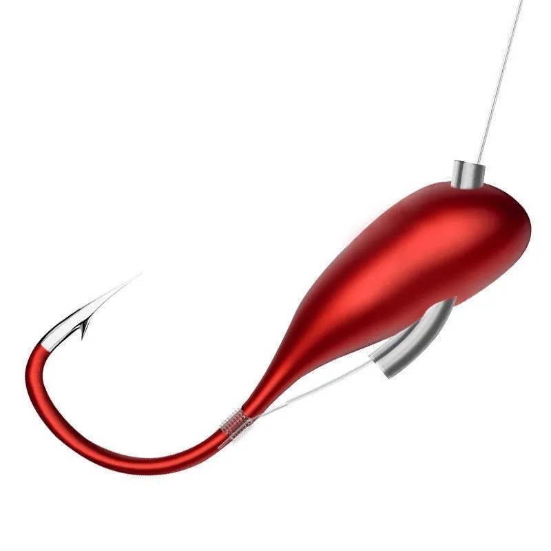 10-20-30pcs-Fishing-Barbed-Hook-Red-Worm-Overturned-Head-Lifelike-Lure ...
