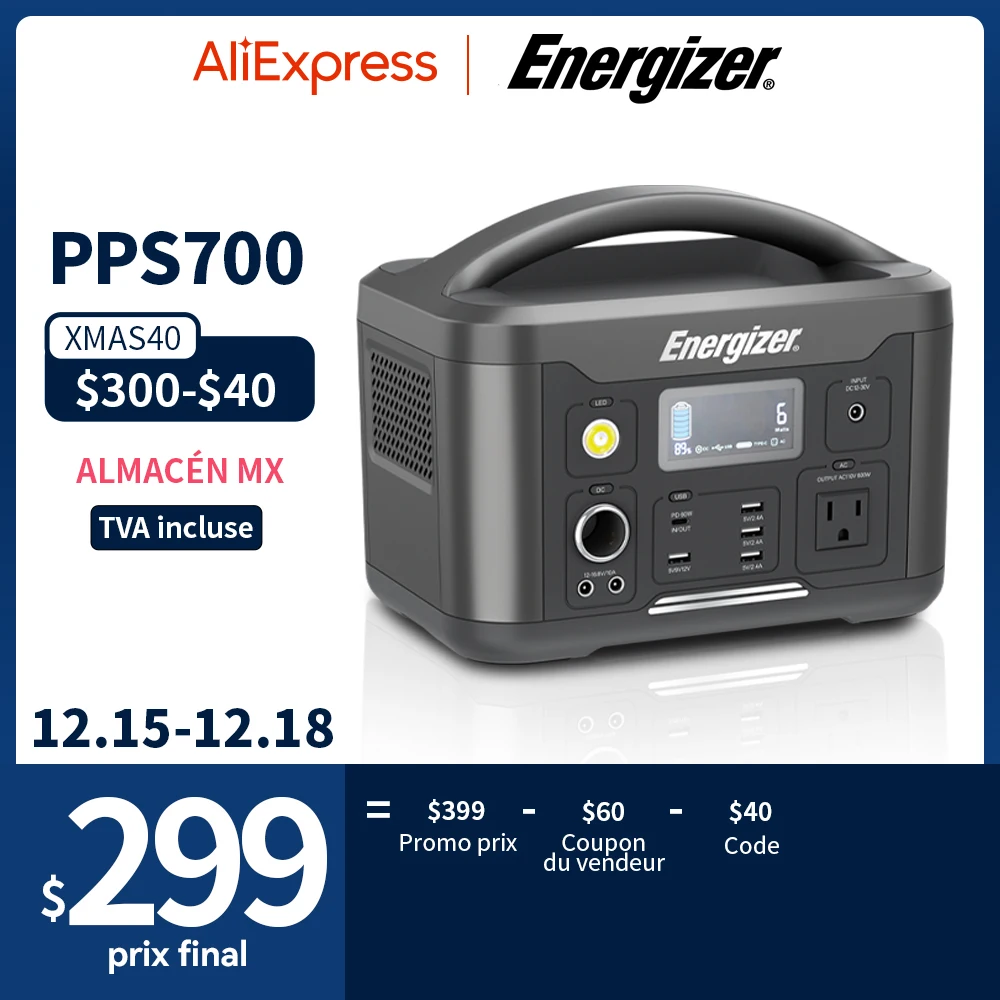 POWERWIN-PPS700-Portable-Power-Station-626Wh-600W-Energizer-Solar ...