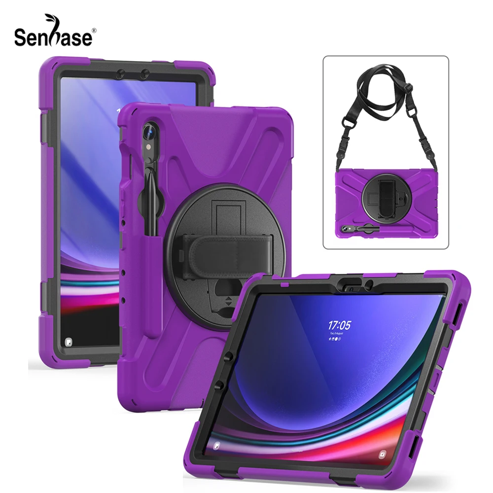 Shockproof Kids Safe PC Silicon Stand Shoulder Strap Tablet Cover For ...